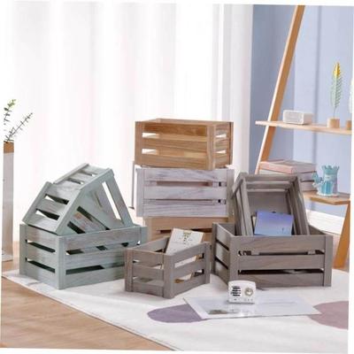 Retro wooden crate solid wood storage box wooden frame box