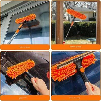 Long Duster Window Cleaning Squeegee 2 In 1 Washing Dusting