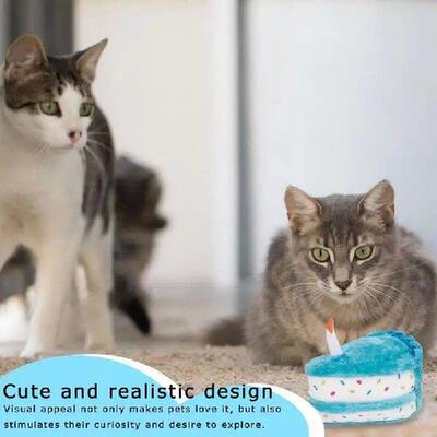 Pet Dog Toy Cute Happy Birthday Cake Shape Squeaky Toys