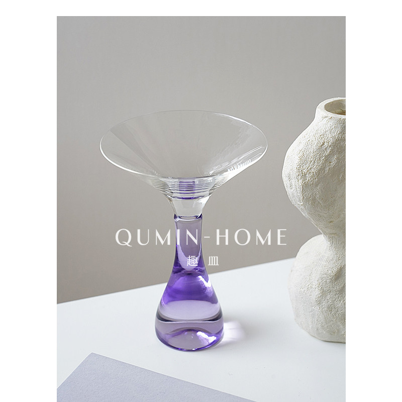 Qumin 简约异形个性蘑菇杯法式小众玻璃酒杯香槟杯清酒杯鸡尾酒杯