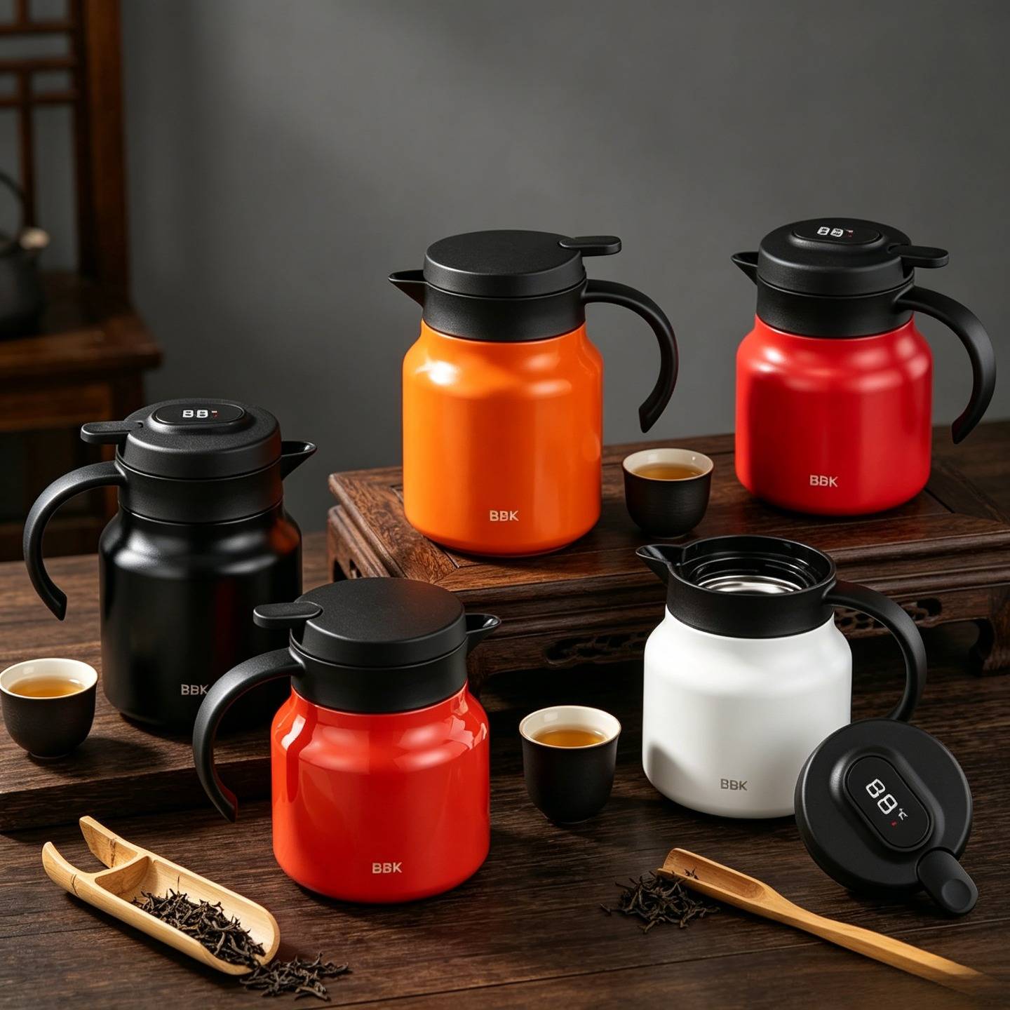 2026新款水杯茶壶茶水分离智能显温闷茶壶304保温杯大容量热水壶