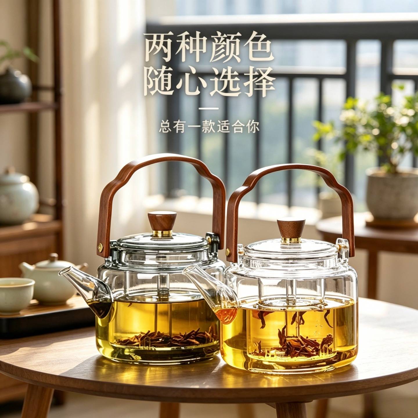 新款耐高温玻璃煮茶壶加厚提梁家用高硼硅电陶炉泡茶烧水壶高硼硅