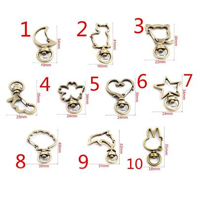 10pcs Cat Heart Snap Hook Trigger Clips Buckles For Keychain