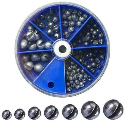 7 Sizes Fishing Sinker Weights Assortment Kit Removable