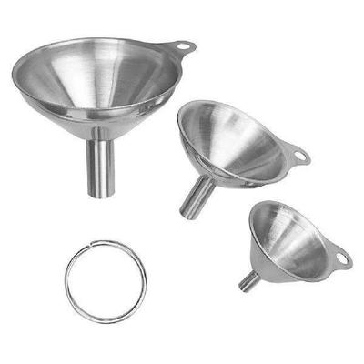 3 Pieces Stainless Steel Kitchen Funnels for Filling