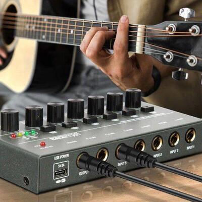 4/6/8 Channels Line Mixer Easy Operation TYPE-C 5V 2A Bass