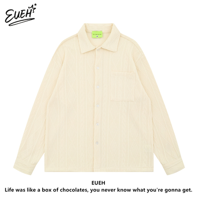 EUEH法式菱格提花长袖衬衫