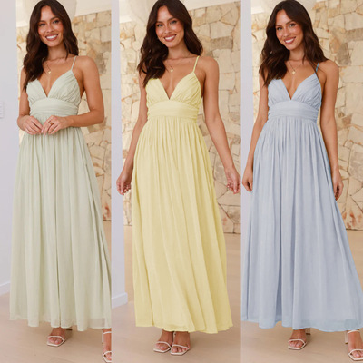 吊带连衣裙女夏新款长裙Sling dress women's summer new dress