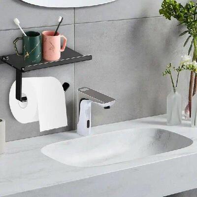 Toilet Paper Shelf Wall Roll Holder With Phone Stand