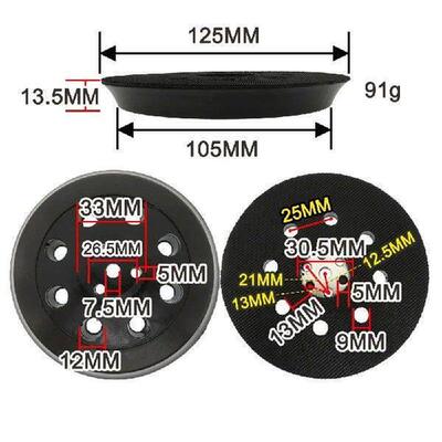 5 Inch 125MM Hook and Loop Replacement Backing Plate