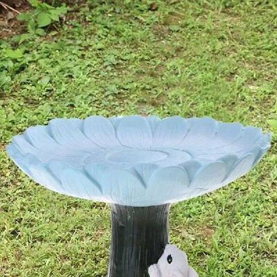 L9NB Bunny Bird Bath Bird Feeder Resin Garden Statue