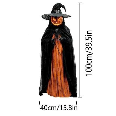 2D Halloween Horror Evil Pumpkin Man hanging Background Clot