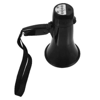 25W Handheld Megaphone Speaker Black 4 AA Batteries