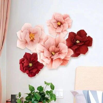 3pcs/set Handcrafted Crepe Paper Flower Multi Purpose