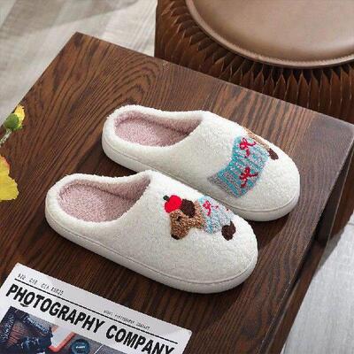 Plush Dachshund Slippers Fuzzy Dog Slippers Comfortable