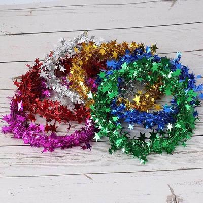 圣诞彩条7.5m Star Garland, Wire Christmas Tree Decoration