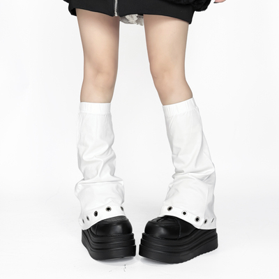 Puzzles帕奏亚文化原创设计日系纯色气眼小腿腿套堆堆袜男女同款