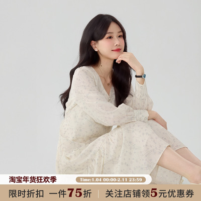 JOCOCHIC长袖碎花连衣裙