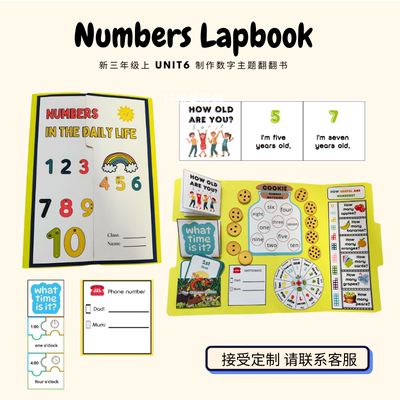 原创三上Unit6数字Lapbook翻翻书英语创意作业素材教具PDF电子档