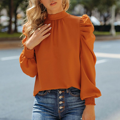 2022fashion long sleeve women loose blouse ladies shirt tops