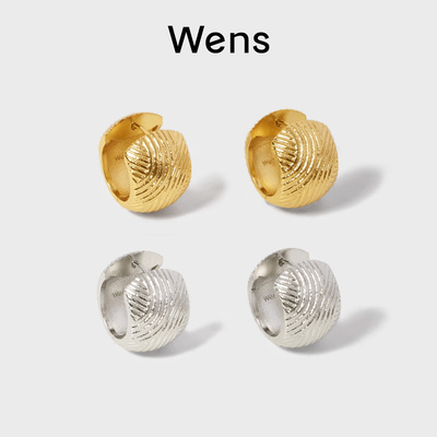 Wens部落图腾弧面球形耳环女