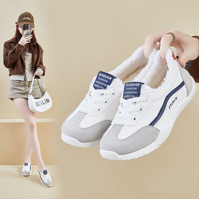 内ins韩版新款加绒阿甘鞋女2025冬季学生运动保暖休闲k1518-1