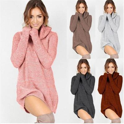 Sexy long sleeve turtleneck wool dress    性感长袖高领毛衣裙
