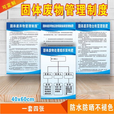 固体废弃物管理制度一般废物应急预案周知卡危废间制度新品危害告