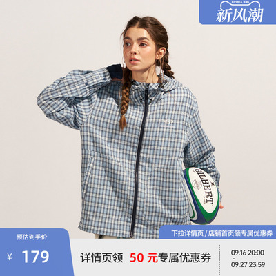 BEASTER连帽衬衫男格子设计休闲上衣2026夏季刺绣高级感外套女