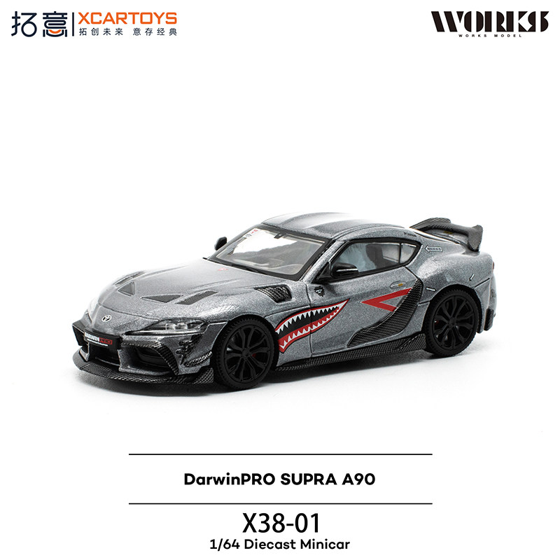 拓意WORKS丰田速霸A90轿跑DarwinPRO SUPRA A90合金1/64赛车模型