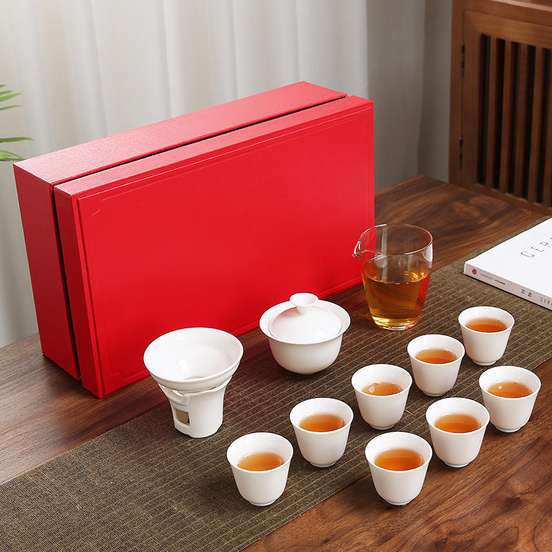 茶具外出携带包旅行功夫套装家用羊脂玉陶瓷盖碗茶杯户外茶盘便携