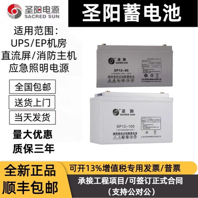 圣阳SP12-100阀控密封式铅酸免维护蓄电池SSP7 18 38 65 12V200AH