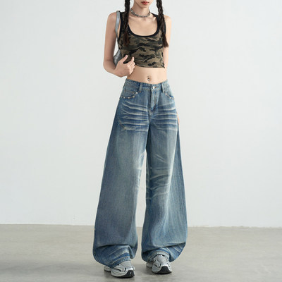 TGXQ覆古蓝牛仔裤女2025