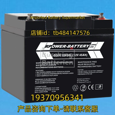 RPOWER BATTERY蓄电池 RPOWERBATTERY OGIV 12450L 12V 45AH 电池