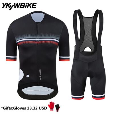 YKYWBIKE Men's Cycling Jersey Sets Bib Short Suit Short Slee