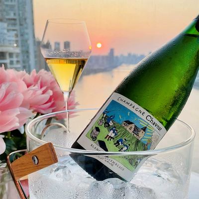 漫画小农香槟 法国进口Chavost沙沃天然干型葡萄酒香缤Champagne