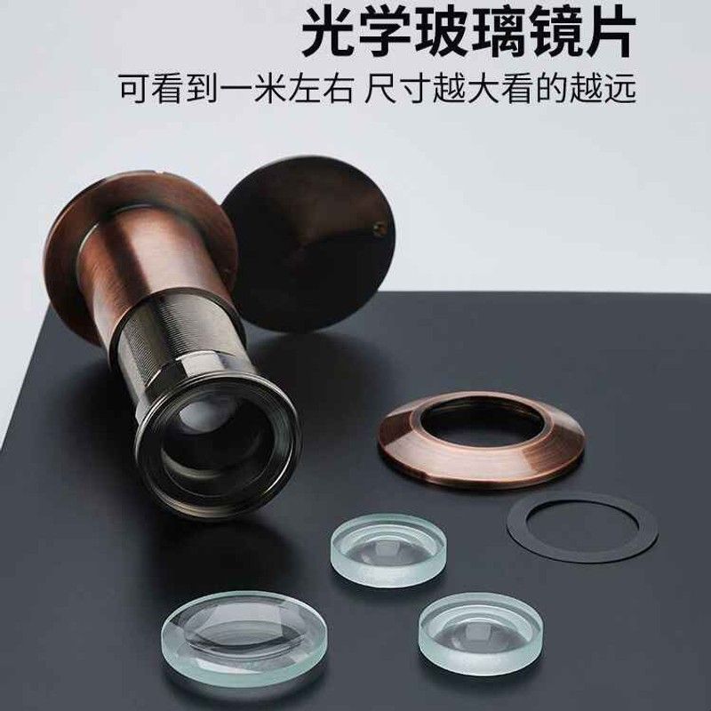 雷鸟 铜猫眼门镜通用堵孔二合一门铃家用金属防盗门上猫眼防盗器