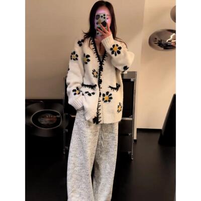 MONLOUVE巨好看的慵懒风毛衣针织衫2025秋冬流行爆款中长款氛围感