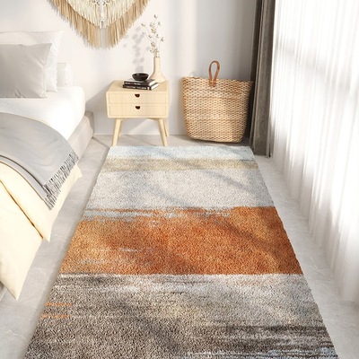 主卧加厚卧室床边地毯蓝色轻奢客厅床前床尾床头床边毯地垫棉