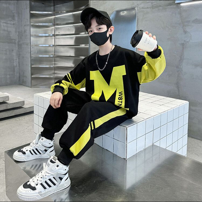 男童中大童卫衣套装2025新款