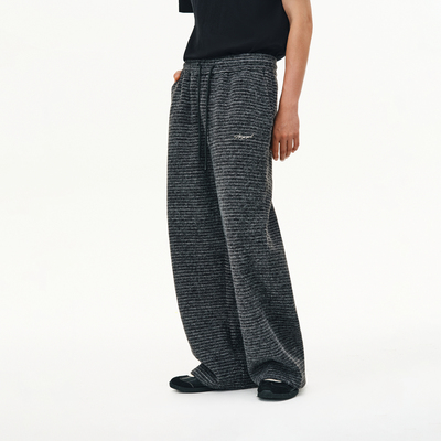 条纹休闲裤直筒卫裤阔腿慵懒裤男