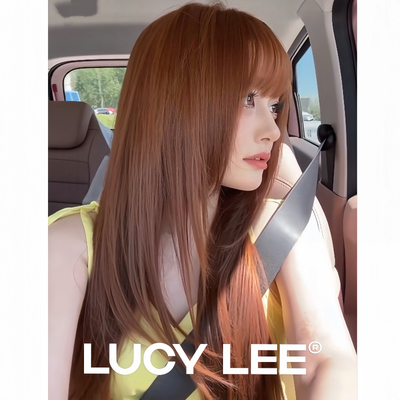 LUCYLEE【古早明日香-免修剪】精修刘海暖棕色长直假发全头发套