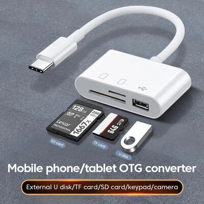 Type C 3 in 1 Hubs Multi Port TF CF SD Memory Card Reader