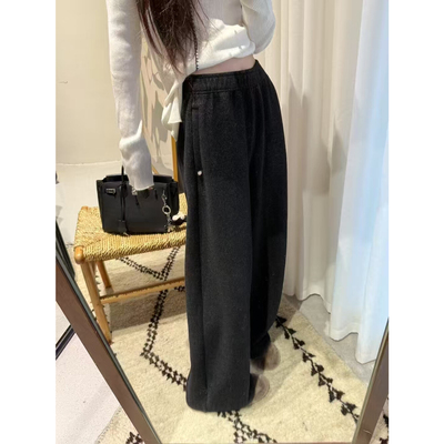 【KAPOK】冬季新款加厚松紧腰束脚抽绳保暖休闲裤（含2羊毛35100