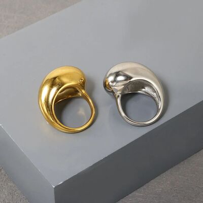 Personality Round Beads Ring Band Small Clear Crystal