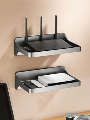 路由器放置架wifi墙上壁挂机顶盒置物架摄像头监控免打孔收纳支架