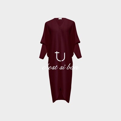 TU女装慵懒风中长款羊毛长裙