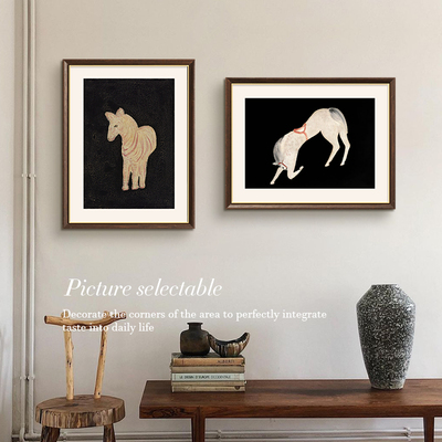 张小画 常玉小马装饰画法式复古中古风挂画餐厅客厅小众艺术壁画