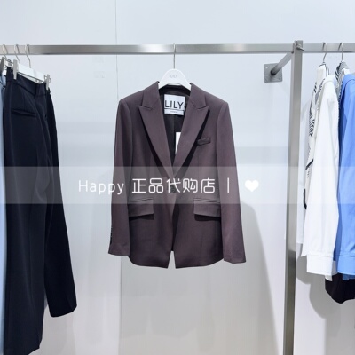 LILY丽丽一粒扣直筒羊毛西装外套
