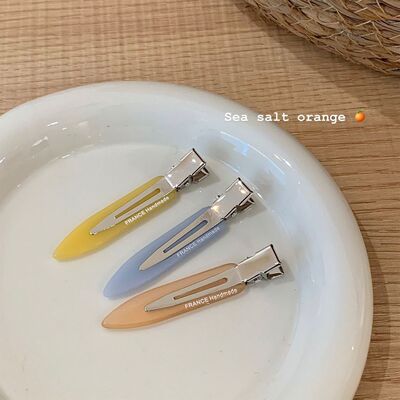 韩系彩色醋酸鸭嘴夹发夹字母前额